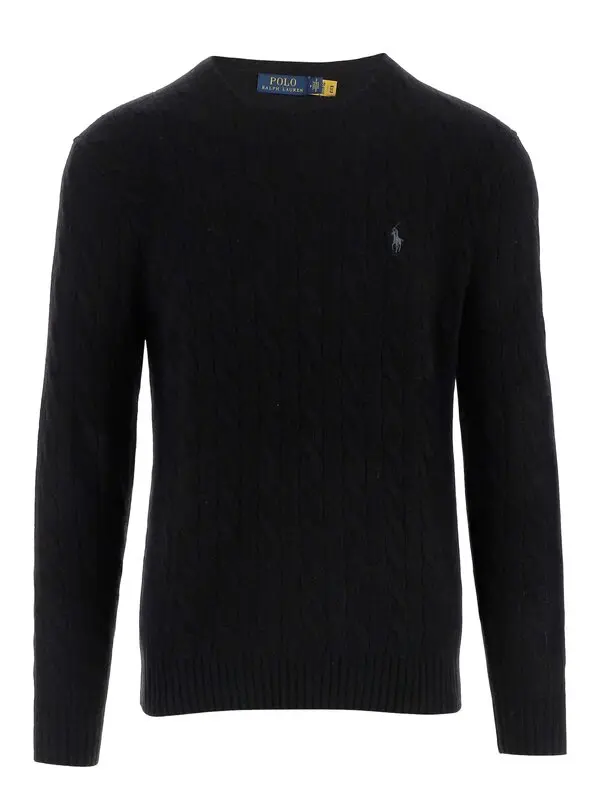 Polo Ralph Lauren Wool And Cashmere Cable Knit Sweater - Black