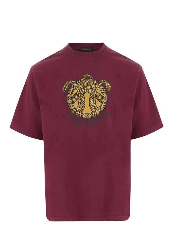 WILLY CHAVARRIA Snake Crest Cotton T Shirt - Red