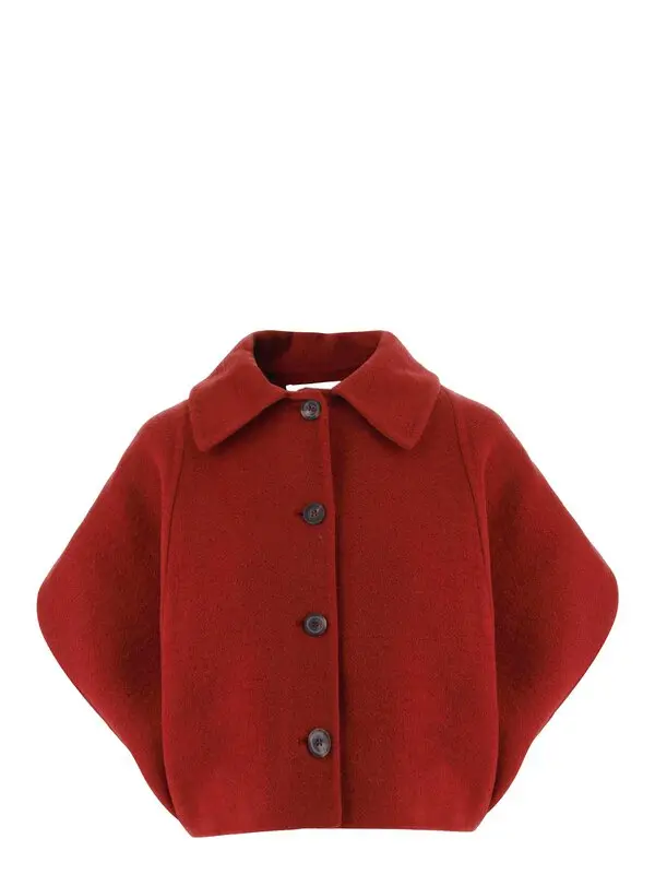 NICCOLO PASQUALETTI Crop Cashmere Jacket - Red