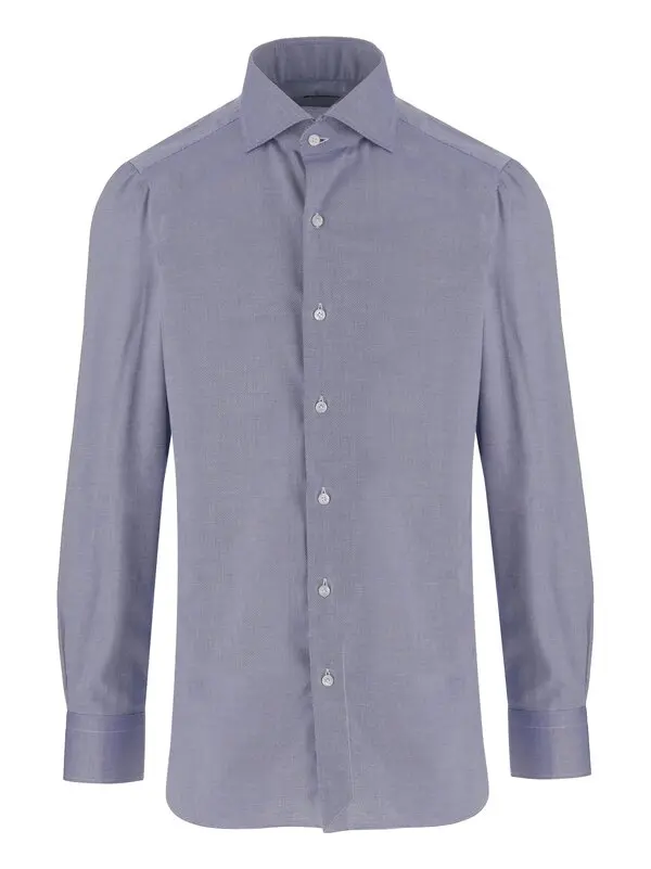 FINAMORE 1925 Cotton Shirt - Navy