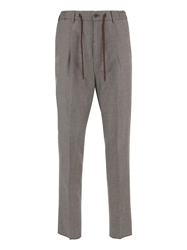 Tagliatore Wool Pants With Pleats - Grigio-marrone