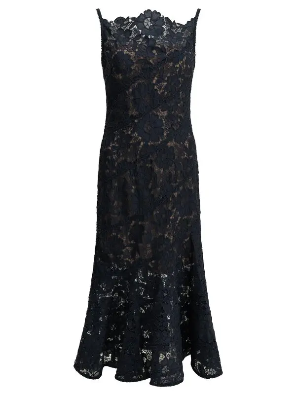 SELF-PORTRAIT Lace Midi Dress - Blue