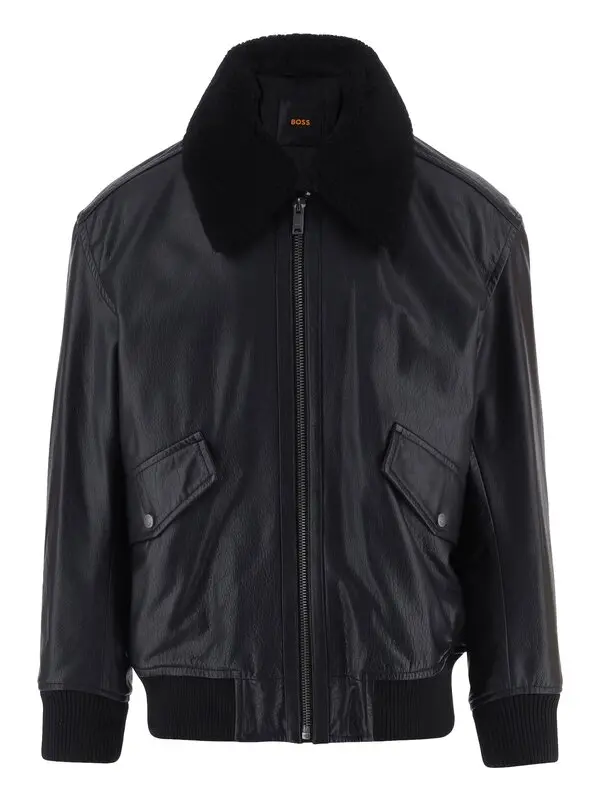 Hugo Boss Jopeak Leather Jacket - Black