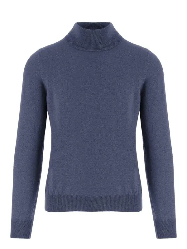Tagliatore Wool Turtle Neck Sweater - Navy