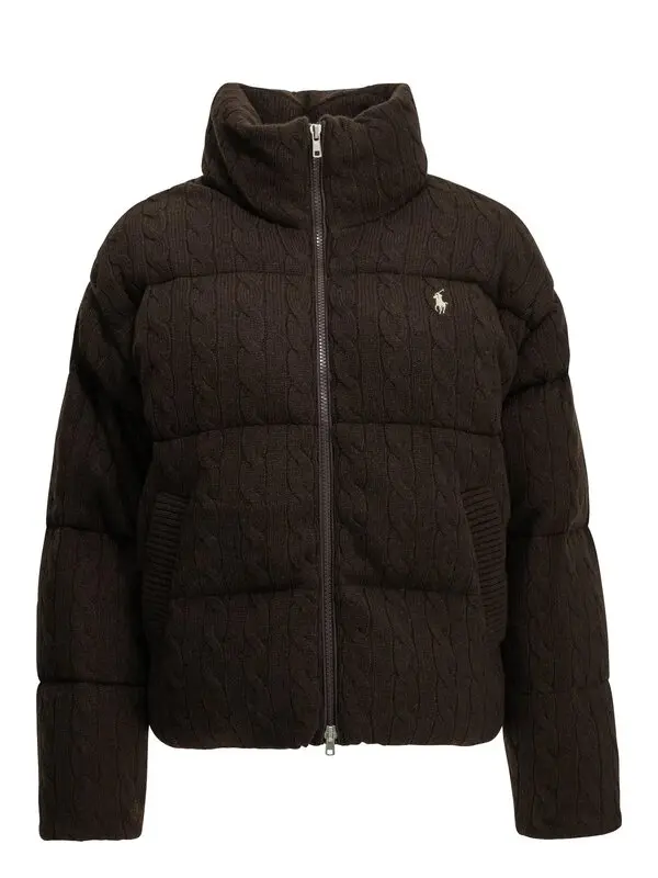 Polo Ralph Lauren Wool And Cashmere Bomber Jacket - Brown
