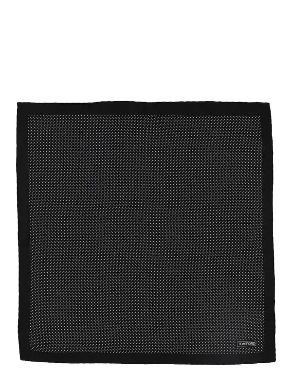 TOM FORD Fazzoletto Da Taschino Con Bordo Tono Su Tono - Black