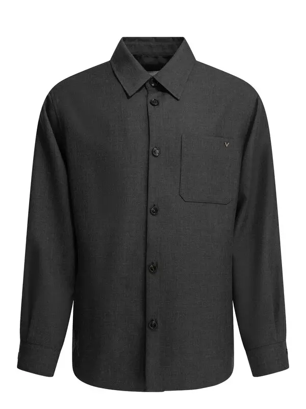 Valentino Garavani V Logo' Overshirt Jacket - Grey
