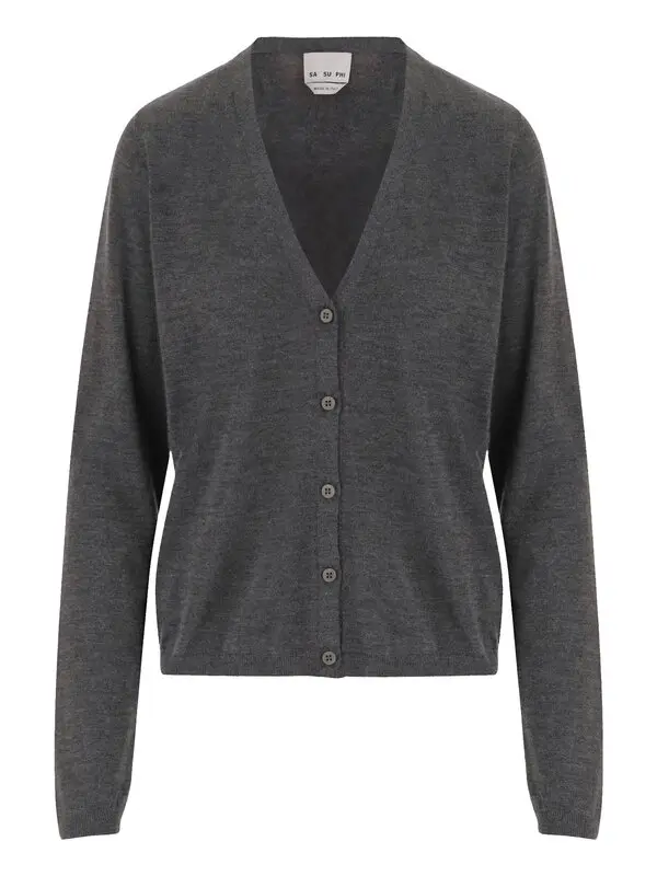 SA SU PHI Cashmere And Silk Cardigan - Grey