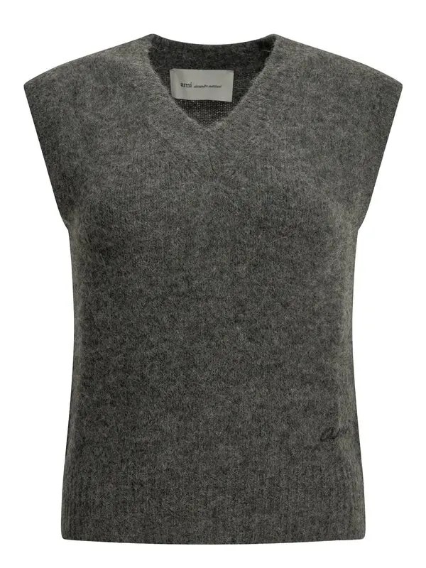 AMI Paris Logo Vest - Grey