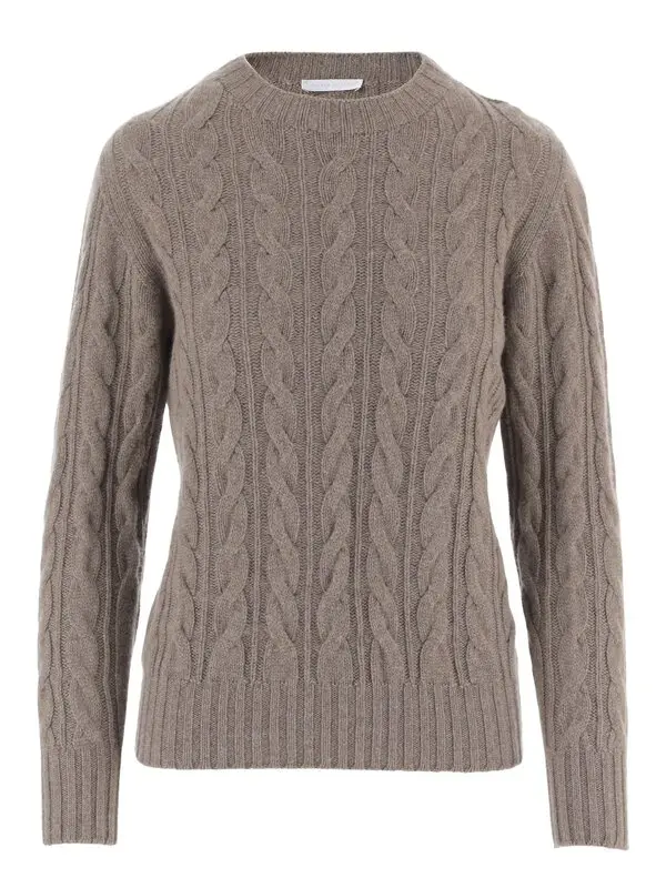 OLIVER LATTUGHI Cashmere Sweater With Braided Pattern - Beige