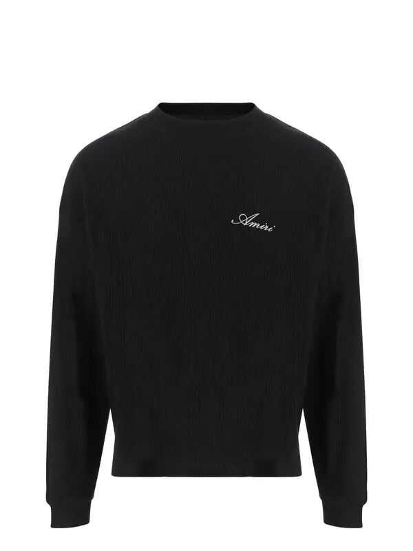 Amiri Stretch Cotton Sweatshirt With Print - Black