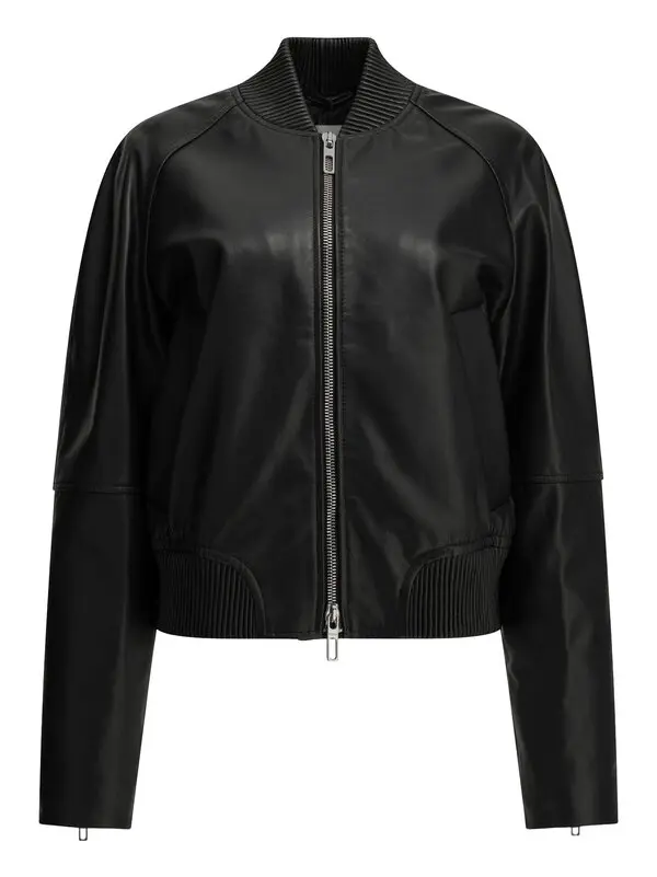 Max Mara Nappa Leather Jacket - Black