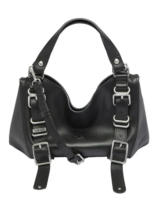 DIESEL® D One” Leather Handbag - Black