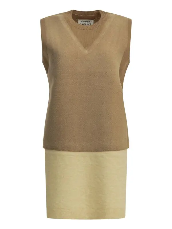 MAISON MARGIELA Virgin Wool Vest - Beige