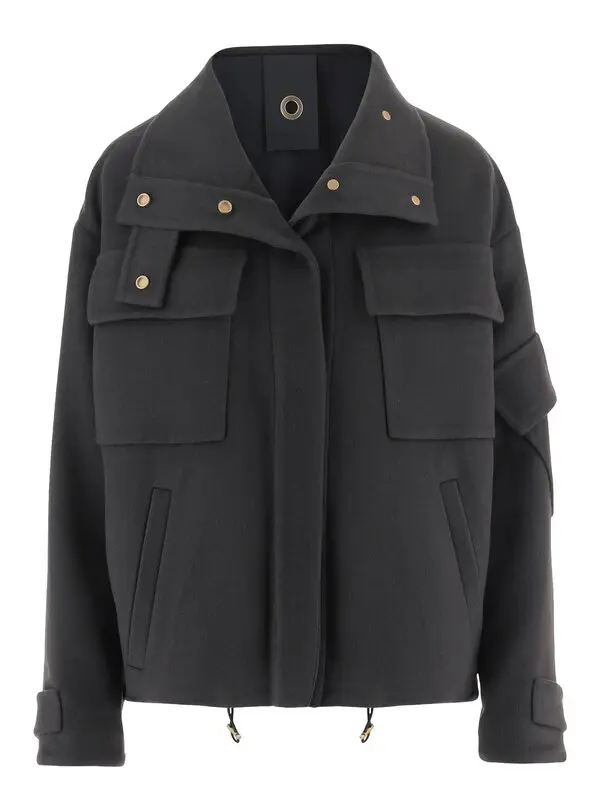 Giorgio Armani Cashmere Coat With Multiple Pockets - Grey