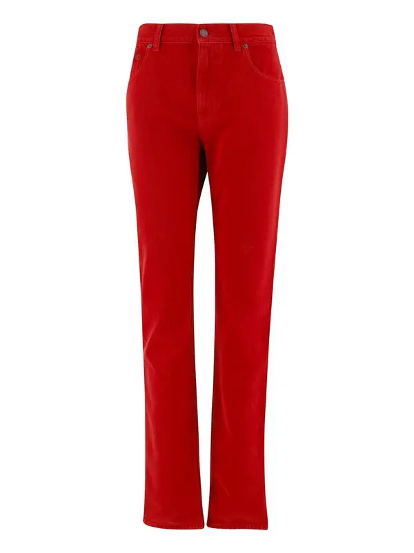 Chloé Slim Fit Cotton Denim Jeans - Red
