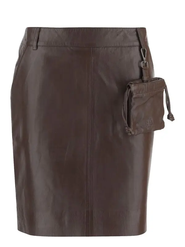 THE GARMENT Leather Skirt - Brown
