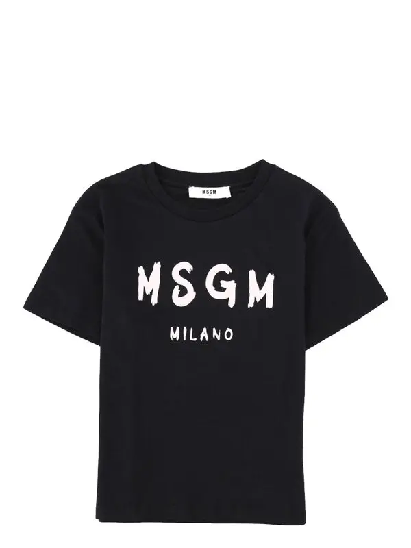 MSGM T Shirt A Manica Corta Con Stampa Logo - Multicolour