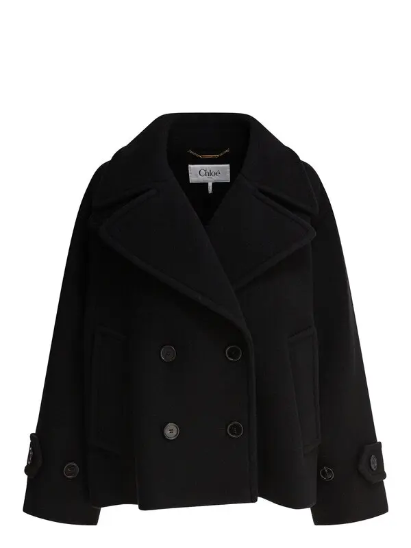 Chloé Short Wool Coat - Black