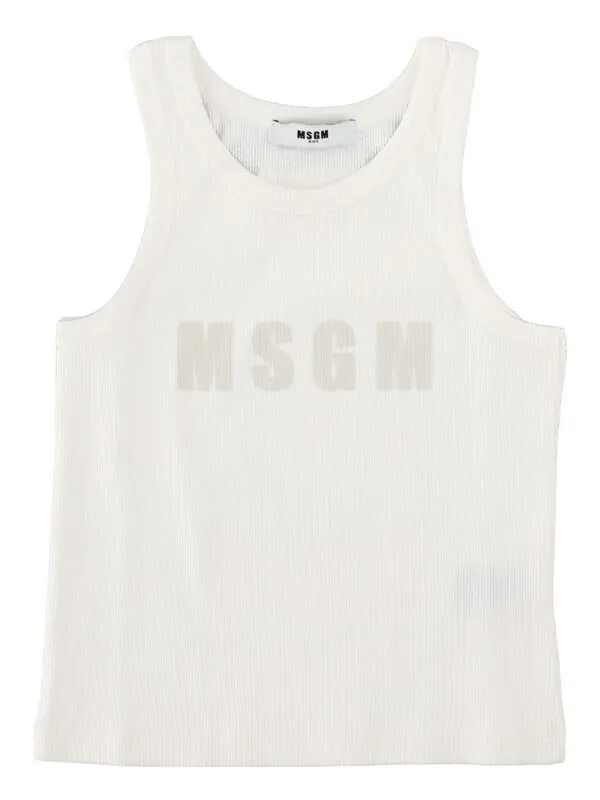 MSGM Tank Top Con Logo - White
