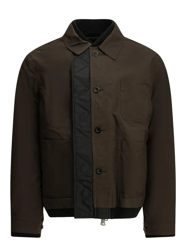 Sacai Nylon Twill X Ripstop Reversible' Quilted Jacket - Brown