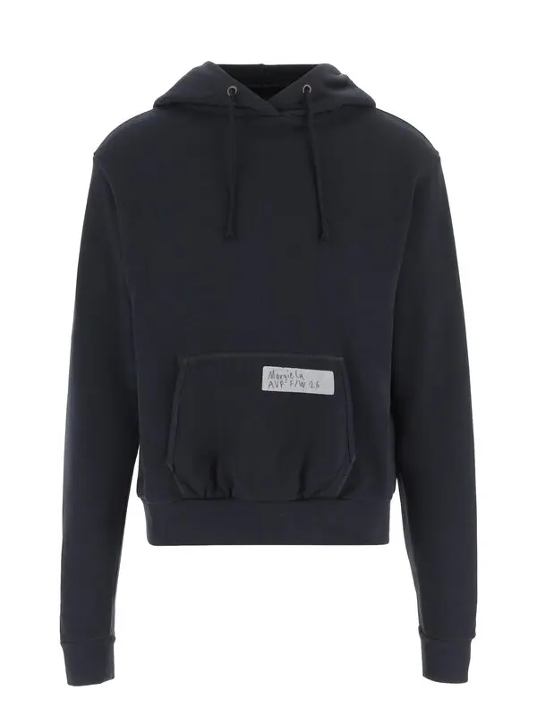 MAISON MARGIELA Cotton Hoodie With Logo - Navy