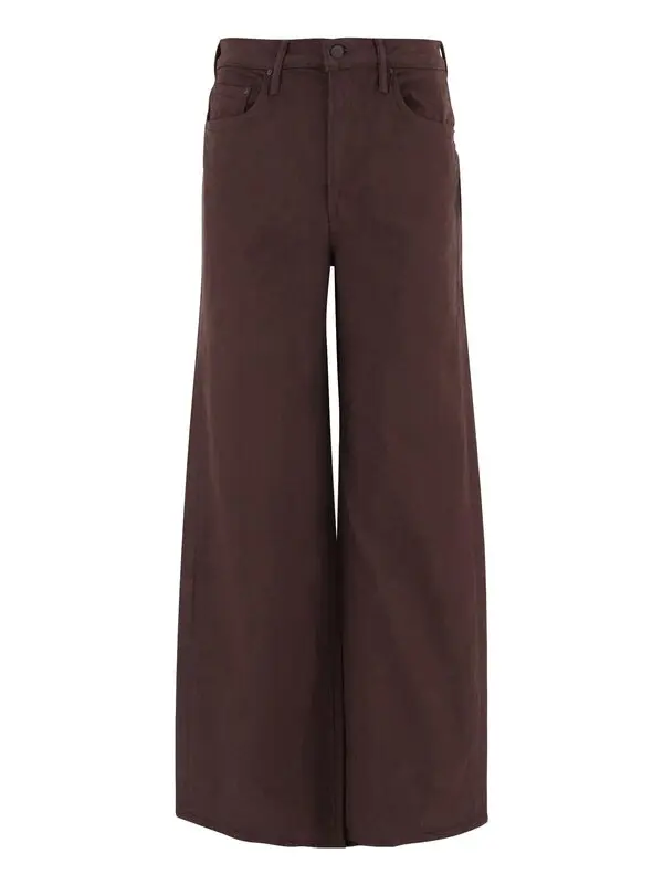 MOTHER Wide Leg Stretch Cotton Jeans - Brown