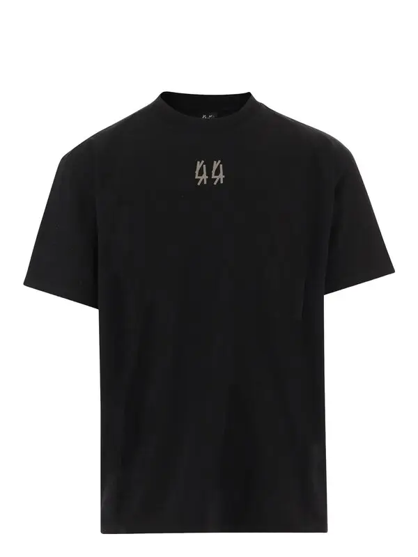 44 LABEL GROUP Cotton T Shirt With Logo Print - Black