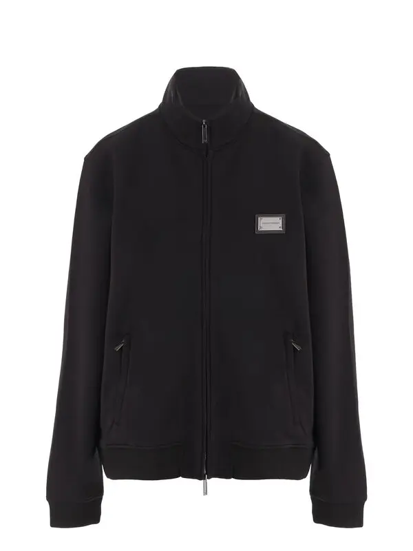 Emporio Armani Modal Jersey Sweatshirt With Logo - Black