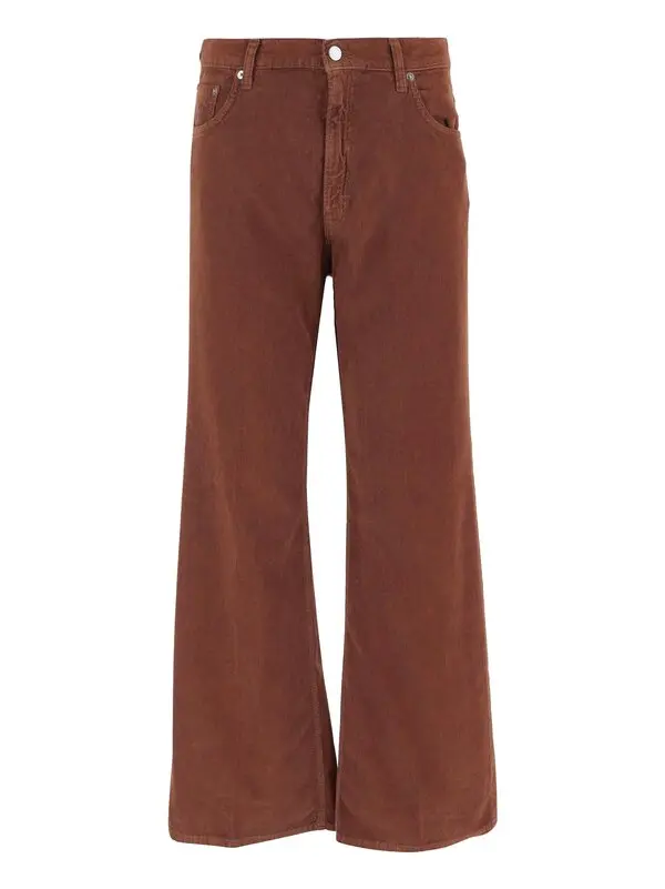 HAIKURE Ribbed Cotton Velvet Pants - Brown