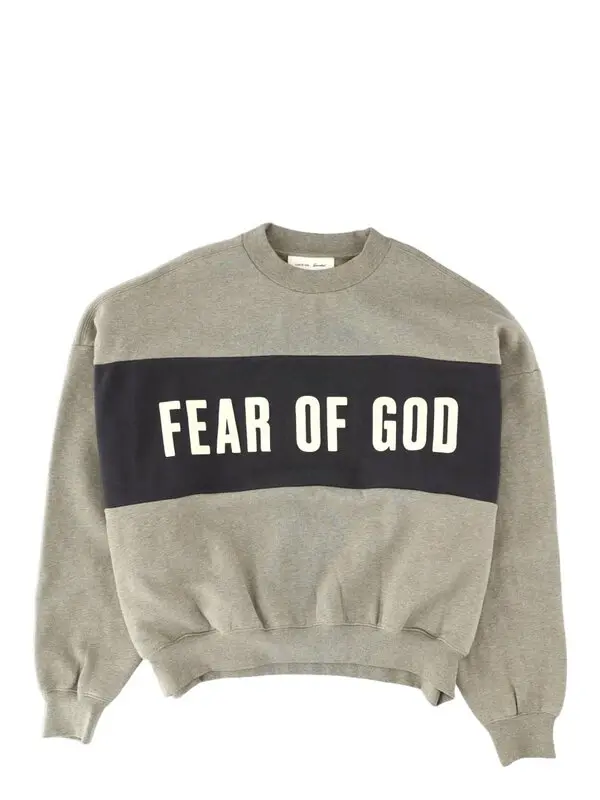 Fear Of God Felpa Cropped Con Stampa - Grey