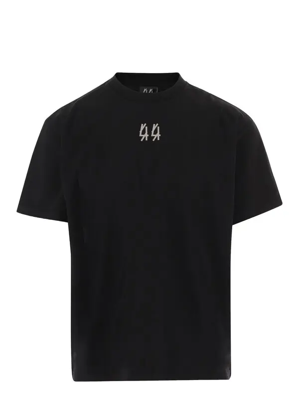 44 LABEL GROUP Cotton T Shirt With Logo Print - Black