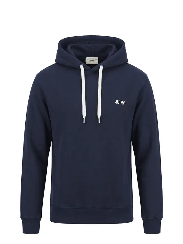 AUTRY Cotton Hoodie With Logo - Navy