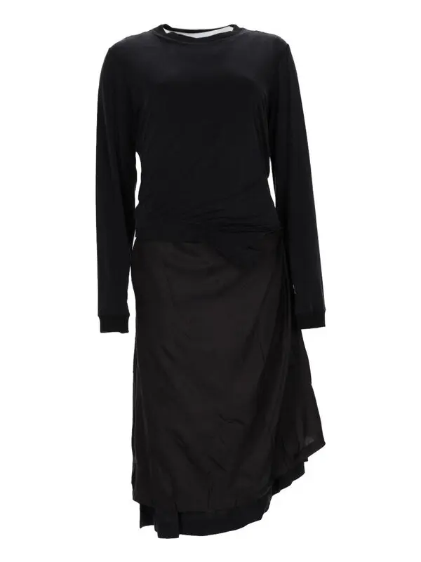MAISON MARGIELA Abito Midi Con Drappeggio - Black