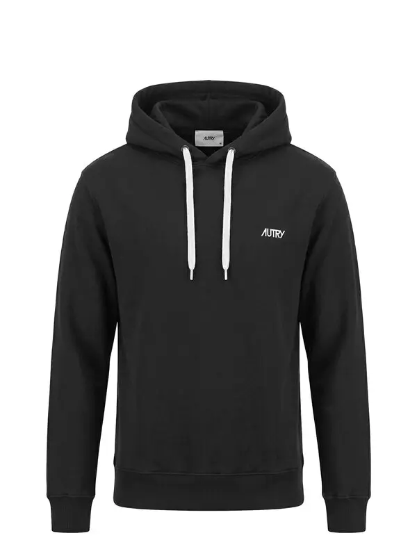 AUTRY Cotton Hoodie With Logo - Black