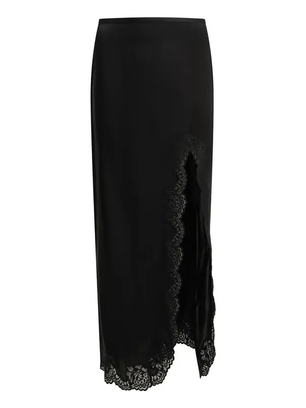 Valentino Garavani Long Skirt With Ruffles - Black