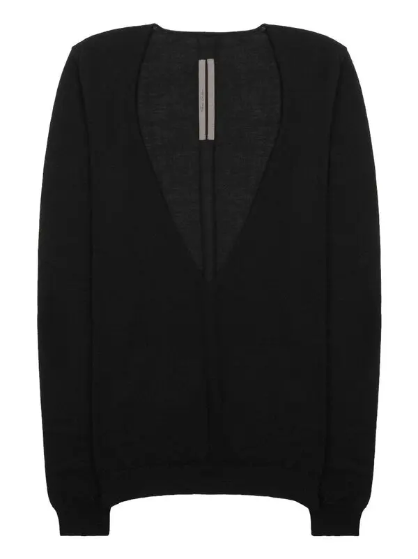 Rick Owens Maglia Con Scollo A V Profondo - Black