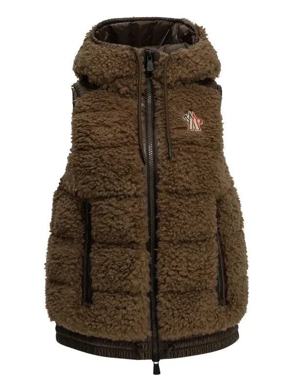 Moncler Sleeveless Teddy Jacket - Brown
