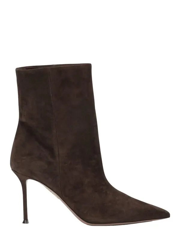 AQUAZZURA Harper 85 Mm' Ankle Boots With Zipper - Brown