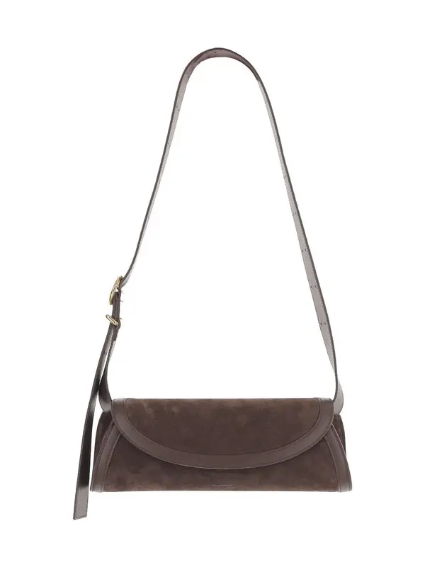 JIL SANDER Small Suede Cannolo Bag - Brown