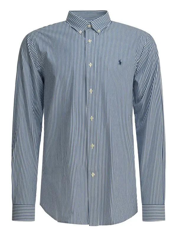 Polo Ralph Lauren Custom Fit Casual Shirt With Logo - Light Blue