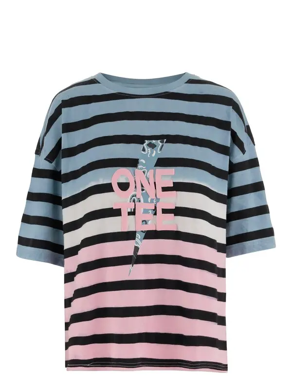 ONE TEE Cotton T Shirt With Logo Print - Multi
