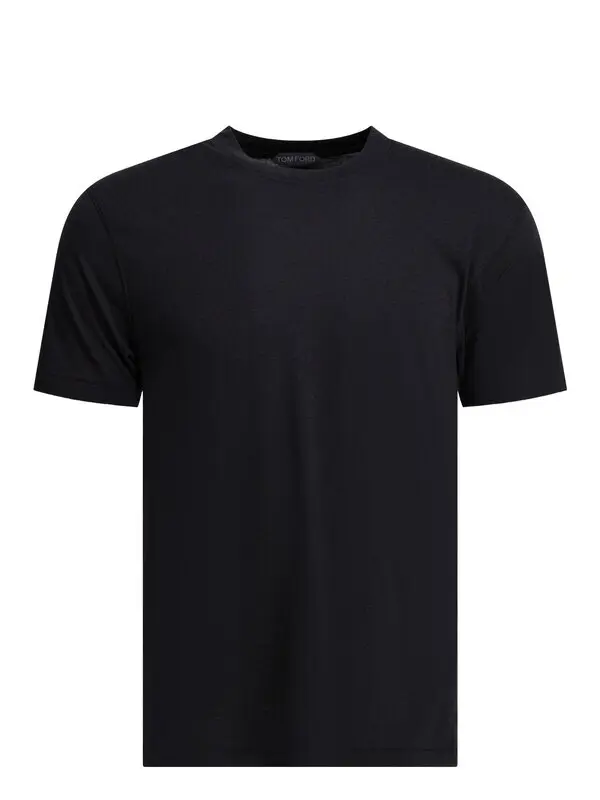 TOM FORD Round Neck T Shirt Made Of Lyocell - Black