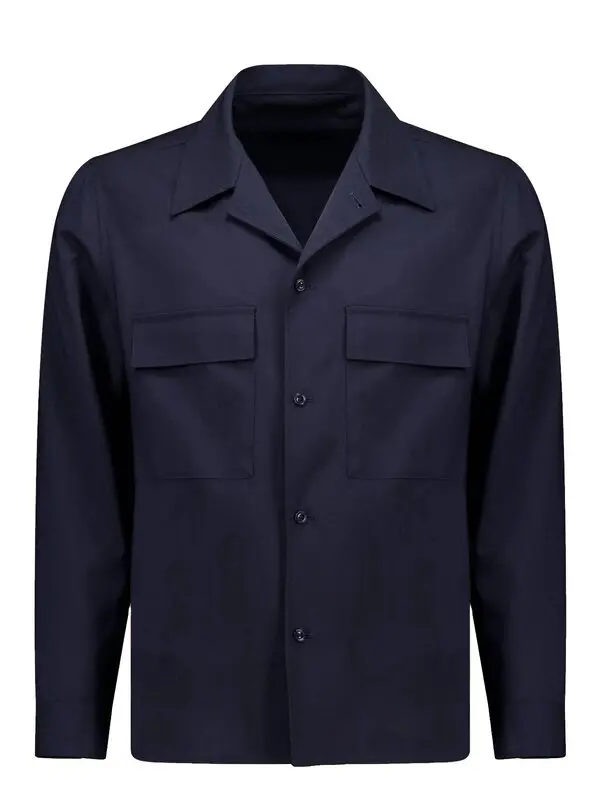 AUTORE Wool Cargo Jacket - Blue Navy