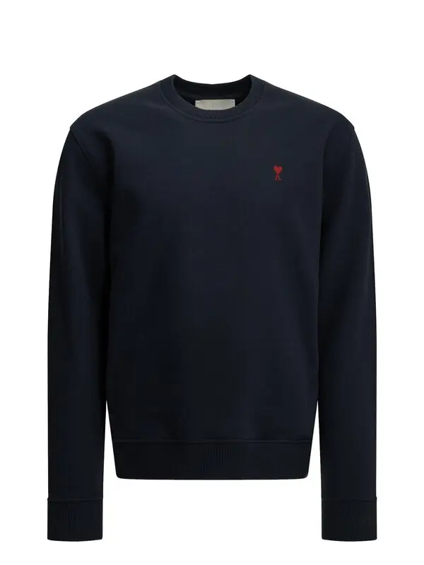 AMI Paris De Coeur' Crewneck Sweatshirt - Blue