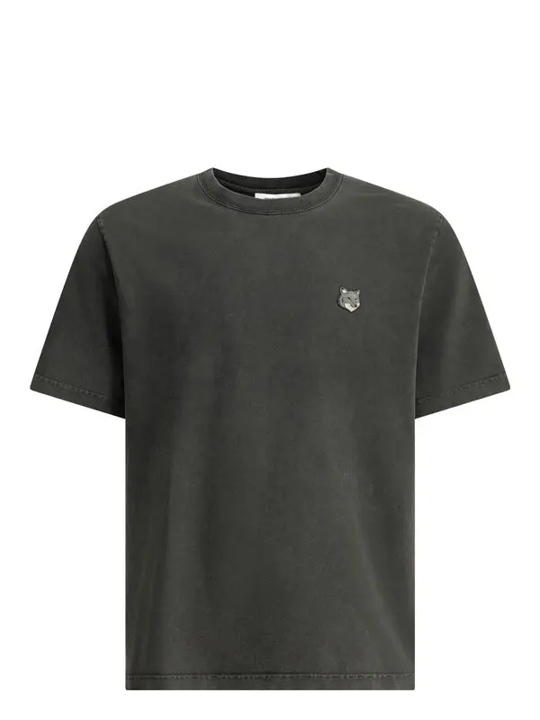 Maison Kitsuné Fox Head Faded' Crew Neck T Shirt - Black