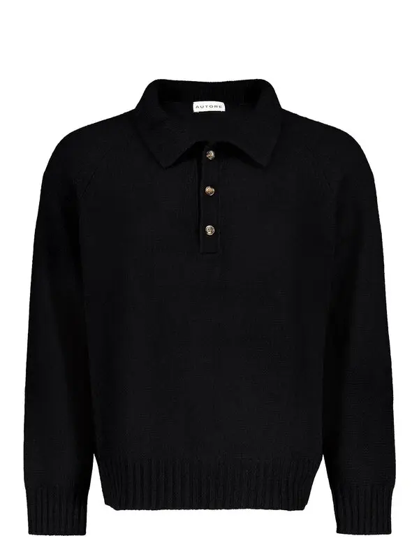 AUTORE Polo In Wool And C Mere - Nero