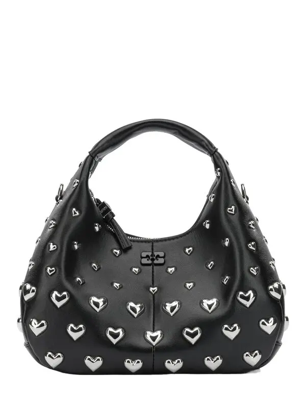 GANNI Mini Hobo Heart' Small Handbag - Black
