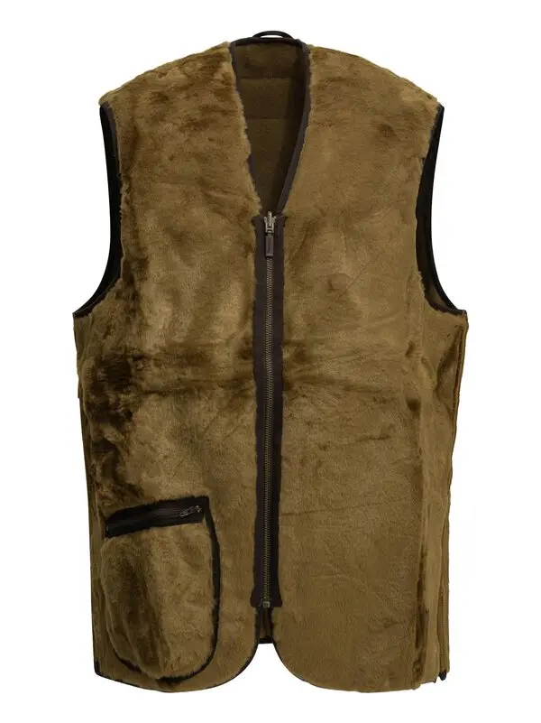 Barbour Warm Pile' Sleeveless Jacket - Brown