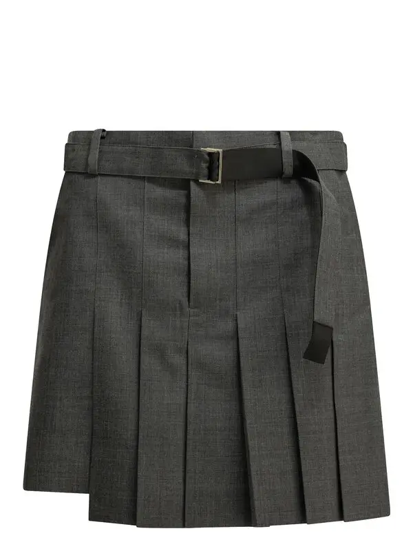 Sacai Formal Shorts Made Of Wool Blend - Grey